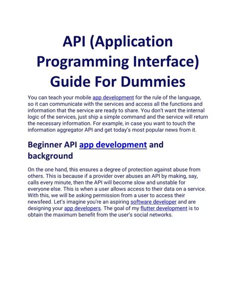 Ppt Api Guide For Dummies Powerpoint Presentation Free Download Id