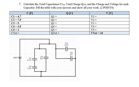 Solved 7 Calculate The Total Capacitance Ctot Total