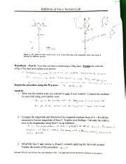 Addition Of Force Vectors Lab Exploring Vector Addition And Course Hero