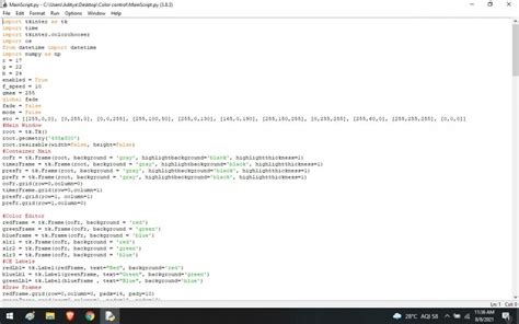 Python Program To Color Control Using Python Tkinter Kashipara