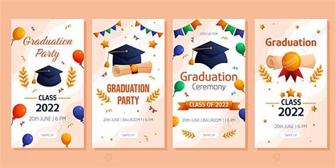 졸업 파티 및 행사 수직 소셜 미디어 템플릿 템플릿 Psd 다운로드 디자인 자료 다운로드