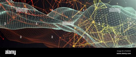 polygonal science background with connecting dots and lines digital