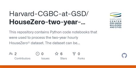 github harvard cgbc at gsd housezero two year dataset june 2022 may