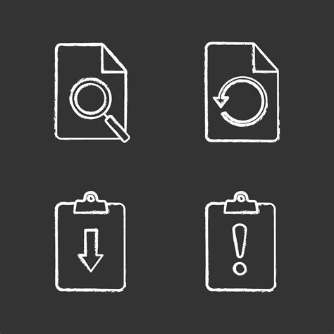 Ui Ux Chalk Icons Set Find In File Restore Page Assignments Returned