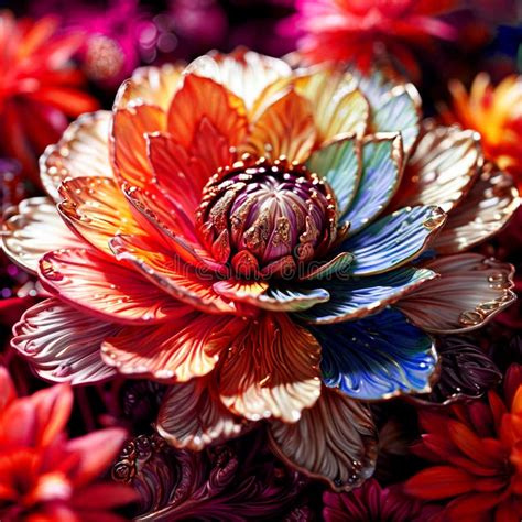 Beautiful Background Color Image Bright Three Dimensional Volumetric Image Stock Illustration