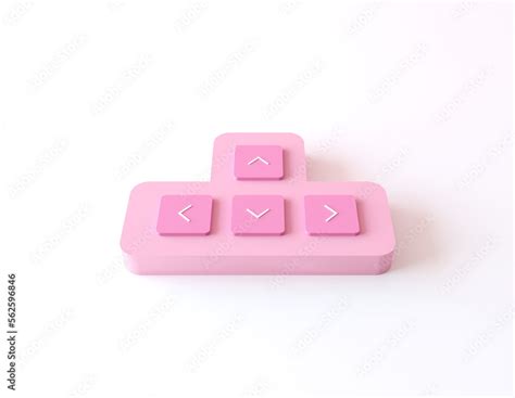 Tiny Little Pink Keyboard Arrow Cursor Keys Buttons 3d Pink Minimal