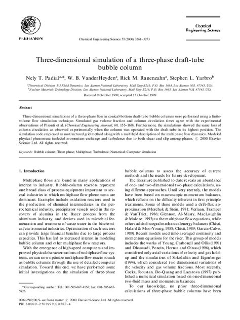 Pdf Three Dimensional Simulation Of A Three Phase Draft Tube Bubble Column