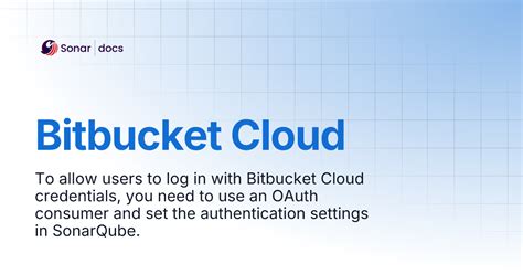 Bitbucket Cloud Sonarqube Server 99 Sonar Documentation