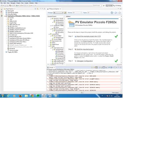 Cannot Builddebug Pv Emulator In Solar Explorer Kit C2000 Microcontrollers Forum C2000™︎