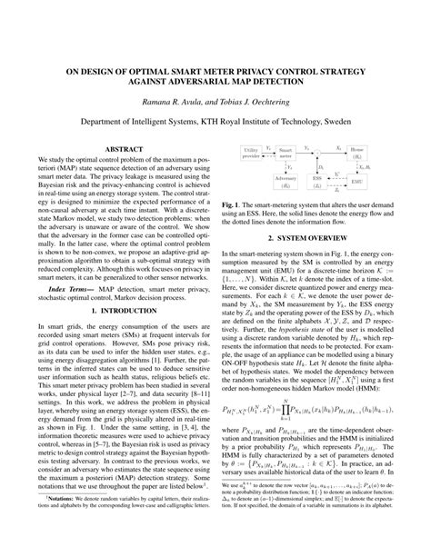 Pdf On Design Of Optimal Smart Meter Privacy Control Strategy Against Adversarial Map Detection