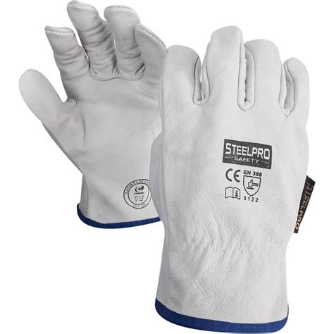 Guante Vaqueta Blanco Supervisor Natural Steelpro — Ferrelam