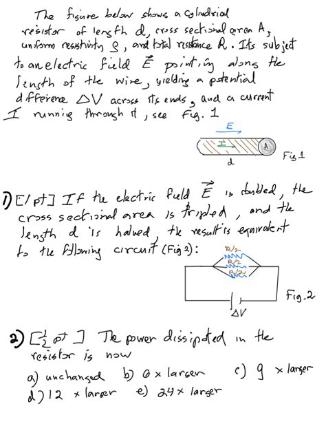 Solved The Fisire Below Shows A Cylindrial Reisistor Of
