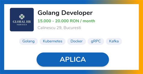 Golang Developer Job In Bucuresti Global Hr Services Srl