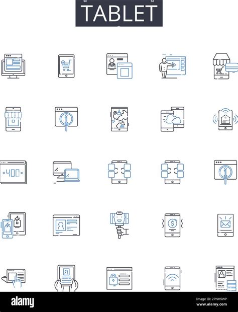 Tablet Line Icons Collection Gadget Wireless Device Smartph Netbook Laptop Computer