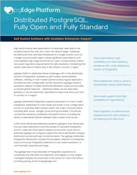 Pgedge Whitepapers And Datasheets