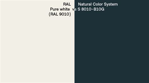 Ral Pure White Ral 9010 Vs Natural Color System S 8010 B10g Side By Side Comparison
