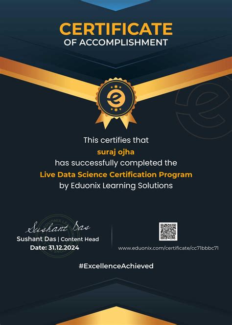 Datascience Certification Learningjourney Excellenceachieved