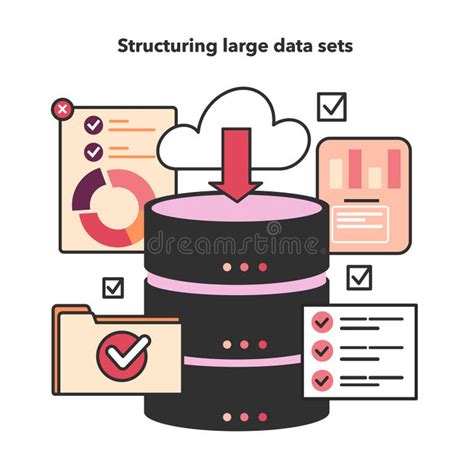 Bid Data Structuring Data Science And Optimization For Machine Stock Vector Illustration Of