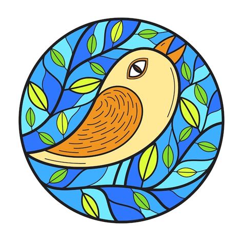 나뭇잎 사이에 있는 작고 귀여운 새는 향수나 패션 또는 자연의 아름다움에 대한 흰색의 우아한 선형 그래픽 디자인에 격리된 살롱 로고를 위한 둥근 꽃무늬 빈티지 선형 로고