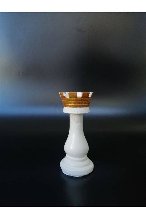 Grimsi Dekoratif 6lı Beyaz Gold Detaylı Satranç Biblo Setfiyatı