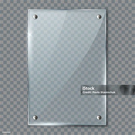 투명 한 배경에 고립 된 벽에 매달려 있는 3d 사실 유리 또는 플라스틱 프레임의 빈 포스터 빈 사진 프레임 템플릿 배너 플렉시 글라스 홀더 모형 직사각형 이름 수직