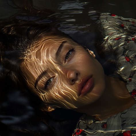 手机用户0026的图生图作品《水波纹、仰躺着女模特的脸》 新片场ai创作