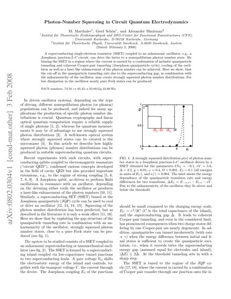 pdf photon number squeezing in circuit quantum electrodynamics