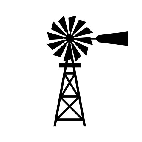 Windmill Silhouette Vector Rural Building Silhouette Can Be Used As