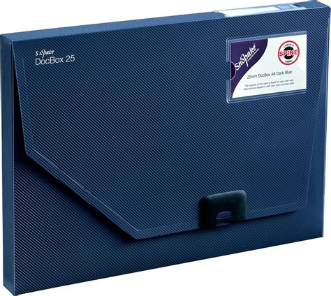 Snopake A4 Docbox Dark Blue 25mm Box File With Push Lock Pack Of 1