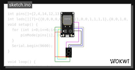 Seven Segment Led With Esp32 Copy Wokwi Esp32 Stm32 Arduino Simulator