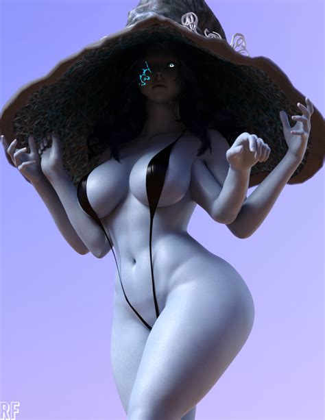 Rule 34 3d 4 Arms Blank Background Blue Skin Dark Blue Hair Elden