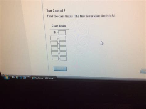 solved part 2 out of 5 find the class limits the first