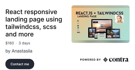 React Responsive Landing Page Using Tailwindcss Scss And More By