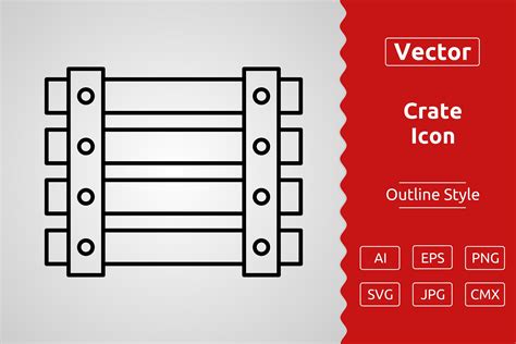 Vector Crate Outline Icon Graphic By Muhammad Atiq · Creative Fabrica