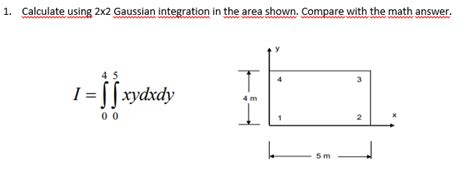 Solved 1 Calculate Using 2x2 Gaussian Integration In The Chegg Com