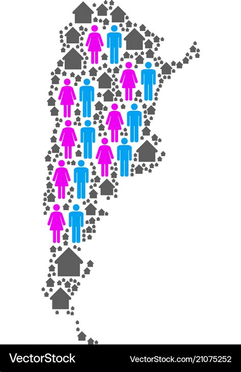 Population Argentina Map Royalty Free Vector Image