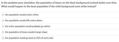 Solved In The Predator Prey Simulation The Population Of Chegg