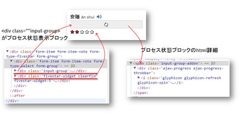 drupal7モジュール（fivestar）評価時にのajaxプロセス状態表示レイアウト変更 古松