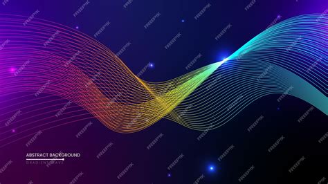 Premium Vector Wave Line Gradient Color Abstract Background