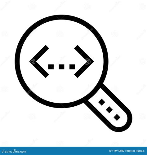 Code Search Vector Line Icon Stock Vector Illustration Of Business