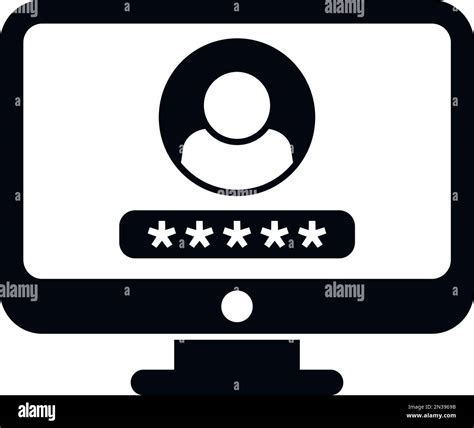 Monitor Password Icon Simple Vector Mobile Account Render Service