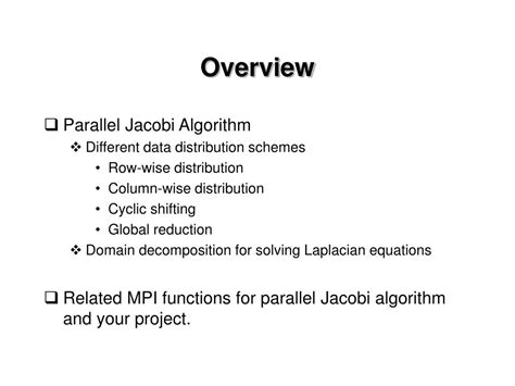 ppt parallel jacobi algorithm powerpoint presentation free download
