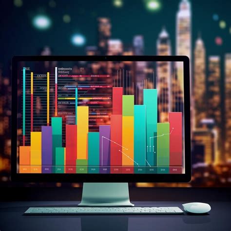 Premium Ai Image A Computer Monitor With A Colorful Graph On The Screen