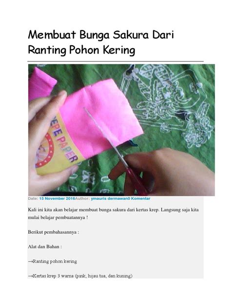 Membuat Bunga Sakura Dari Ranting Pohon Pdf Karier And Perkembangan
