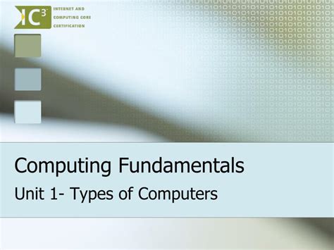 PPT Computing Fundamentals PowerPoint Presentation Free Download ID