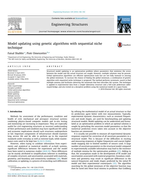 Model Updating Using Genetic Algorithms With Sequential Niche Technique