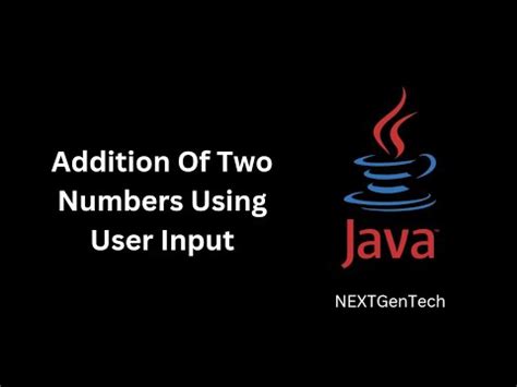 Addition of Two Numbers by User Input || Java program - YouTube