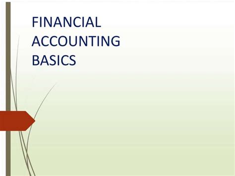 Accounting Introduction Basic Concepts Of Accounting Ppt