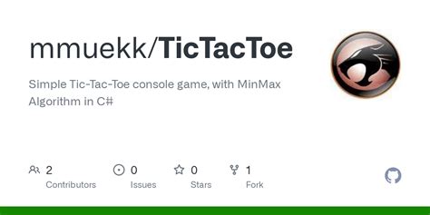 Github Mmuekktictactoe Simple Tic Tac Toe Console Game With Minmax Algorithm In C