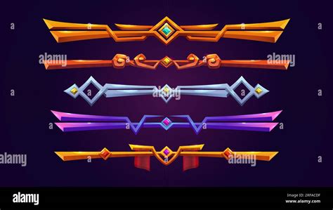 Golden Fantasy Game Border Ui Button Frame Design Medieval Gold Metal